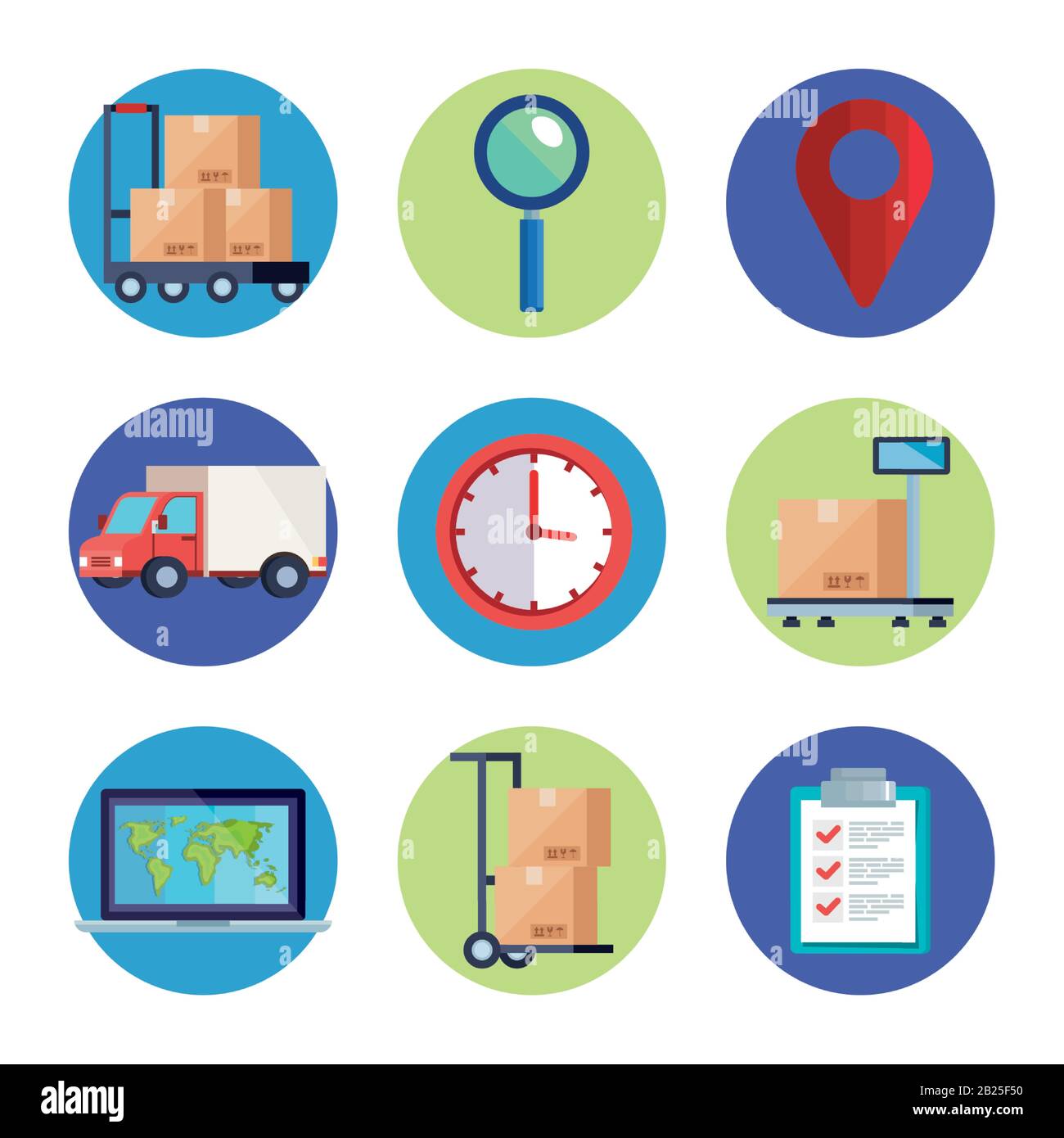 set of delivery logistic service icons Stock Vector Image & Art - Alamy