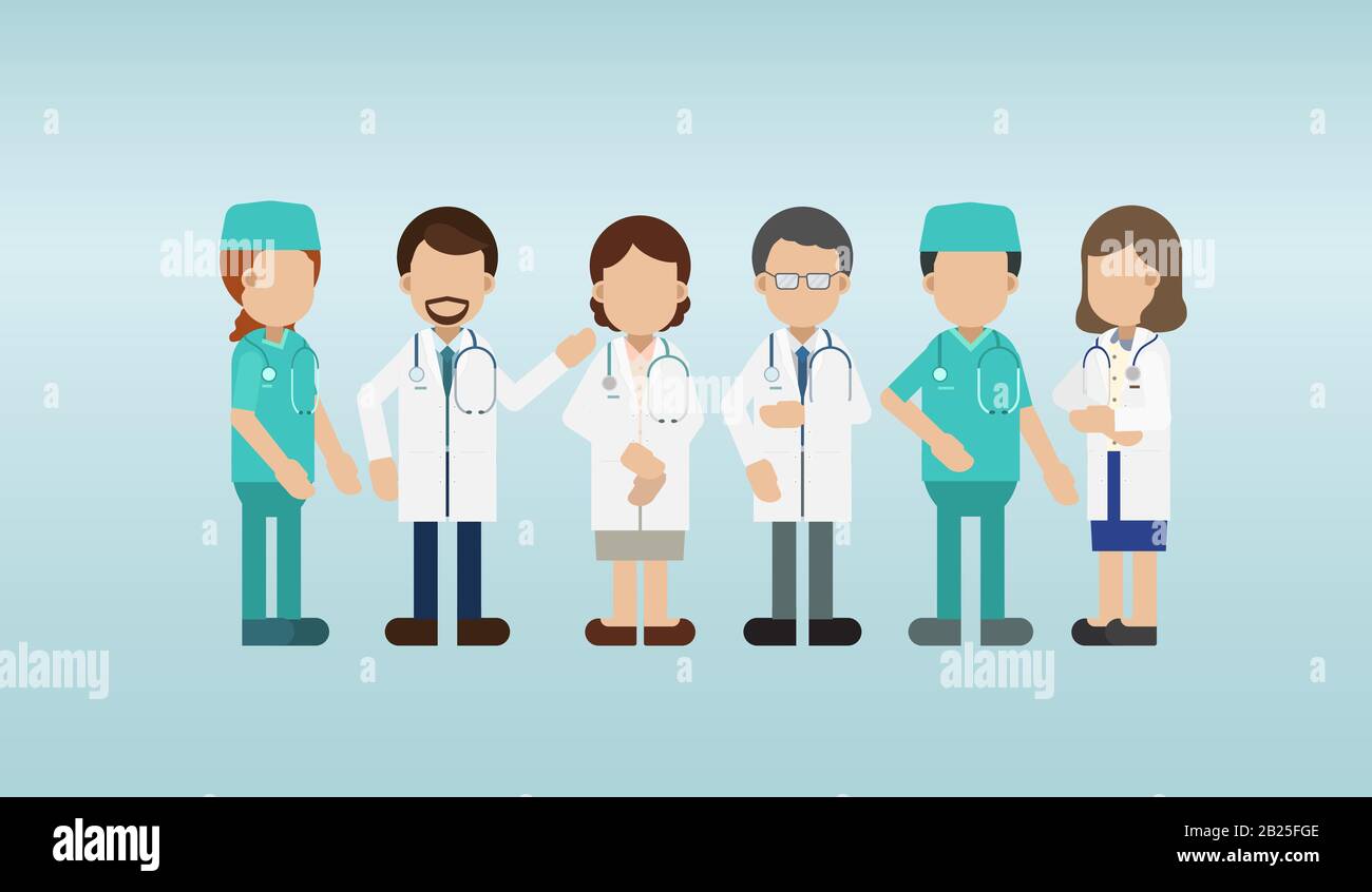 Set of doctor and surgeon characters vector illustration Stock Vector ...