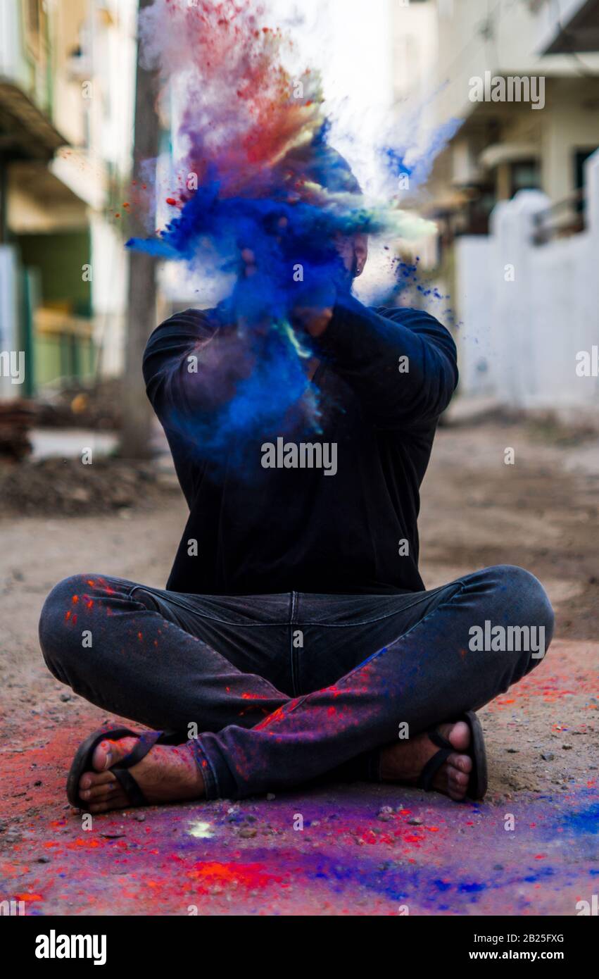 Holi color splash. holi is a festival of India. It is festival of ...