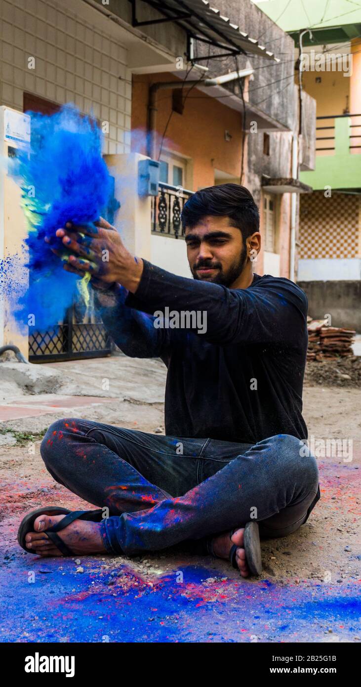Holi color splash. holi is a festival of India. It is festival of ...