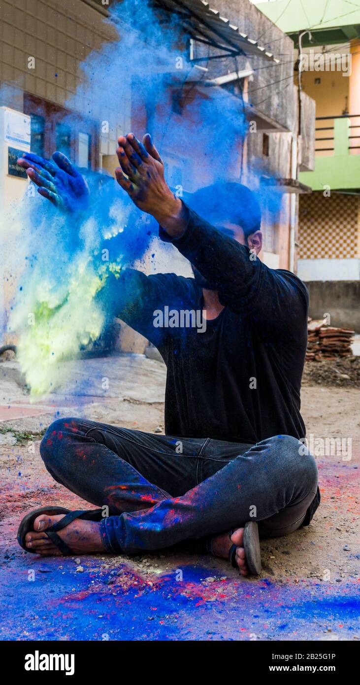 Holi color splash. holi is a festival of India. It is festival of ...