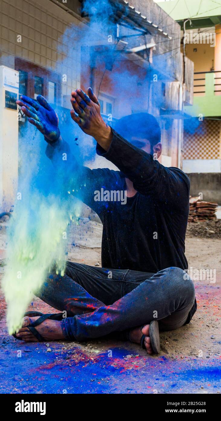 Holi color splash. holi is a festival of India. It is festival of ...