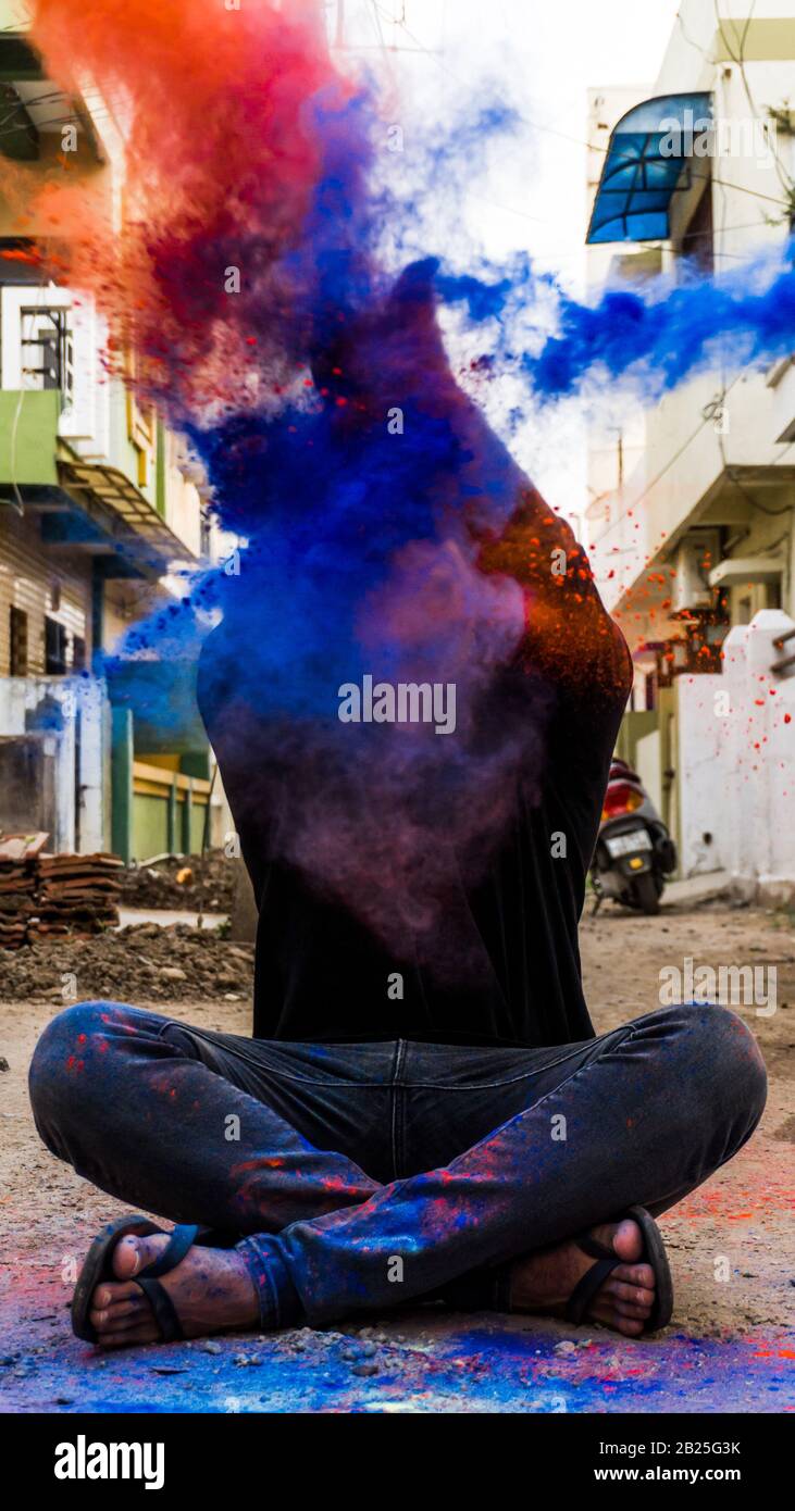Holi color splash. holi is a festival of India. It is festival of ...