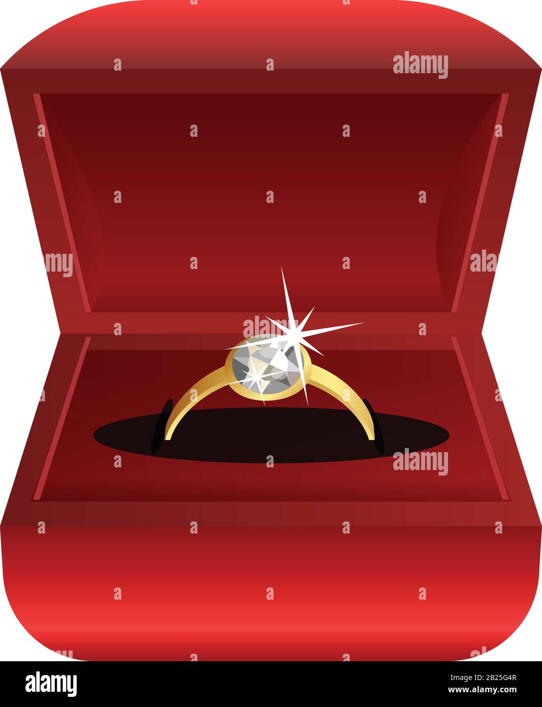 Diamond ring box icon. Cartoon of diamond ring box vector icon for web ...
