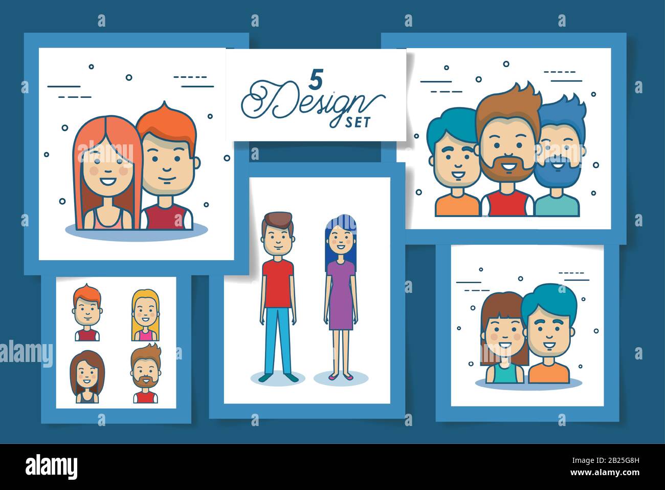 five designs of young people Stock Vector Image & Art - Alamy