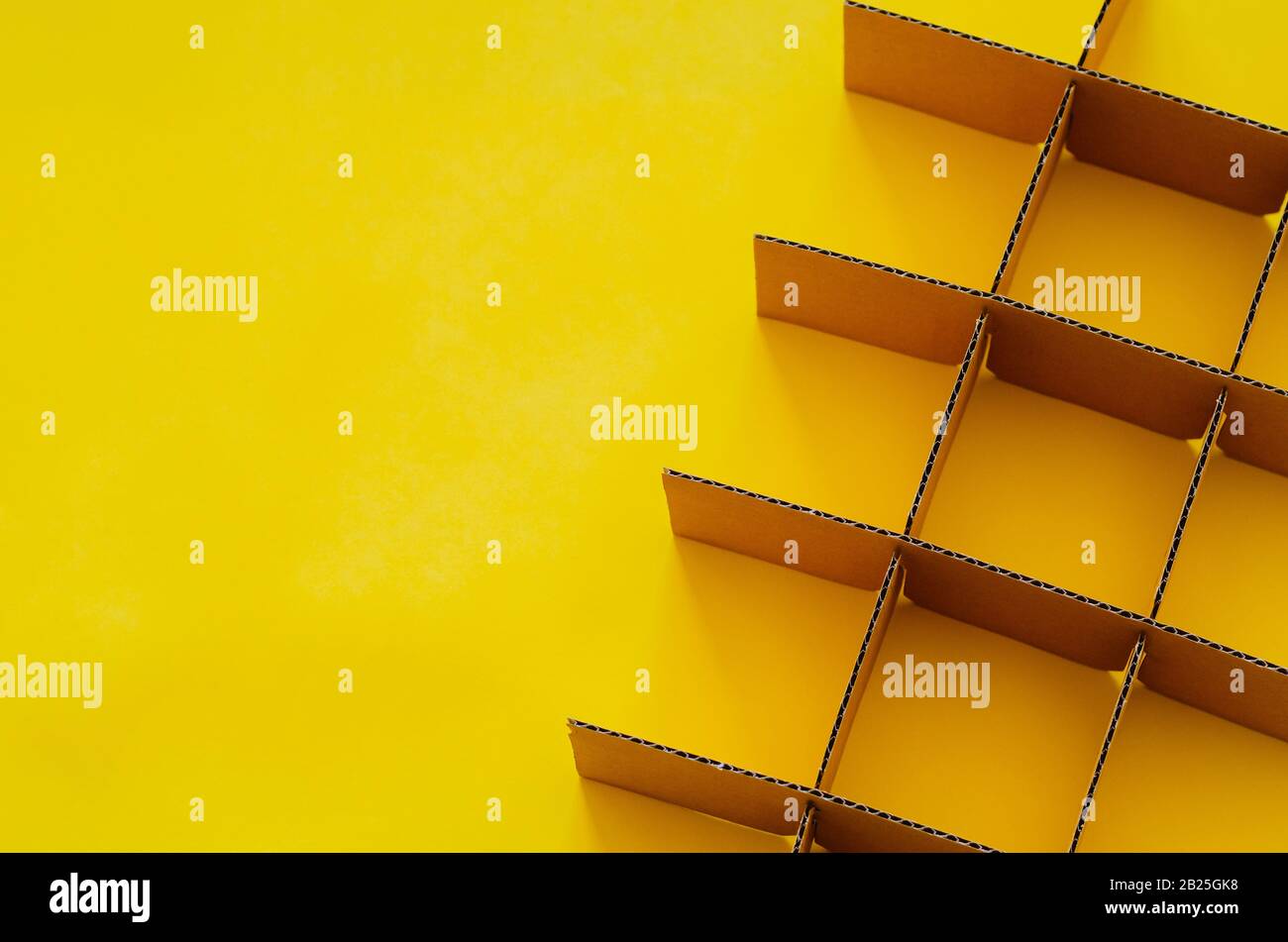 Paper box cutting and set as square shape on yellow background for ...