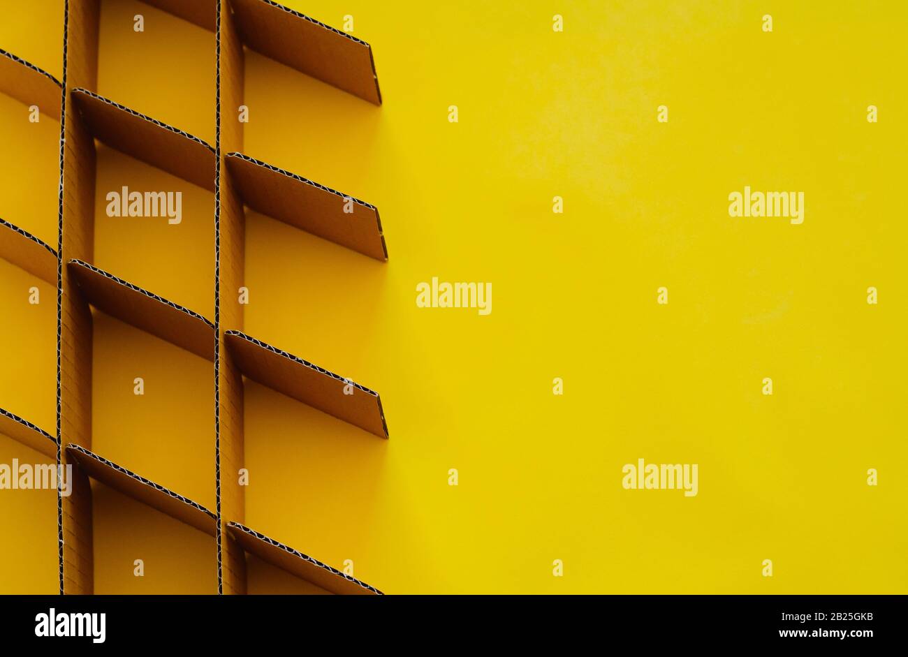 Paper box cutting and set as square shape on yellow background for ...