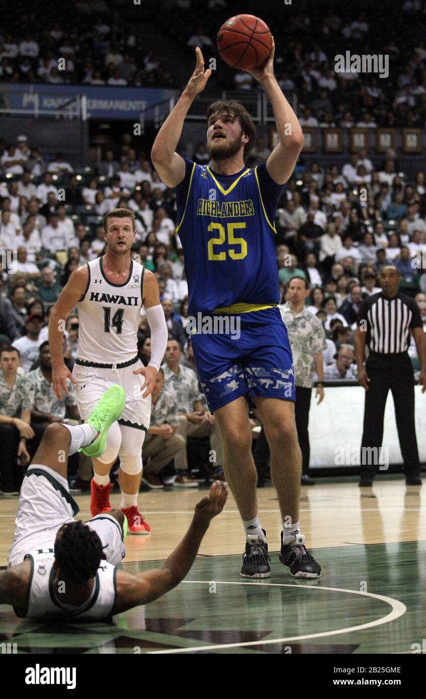 February 29, 2020 - UC Riverside Highlanders center Callum McRae (25 ...