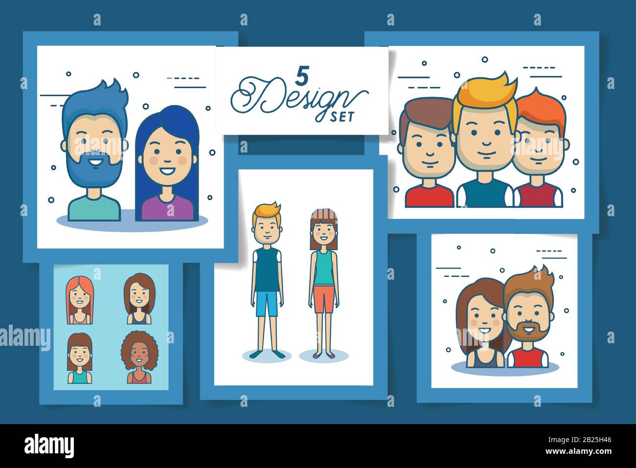 five designs of young people Stock Vector Image & Art - Alamy