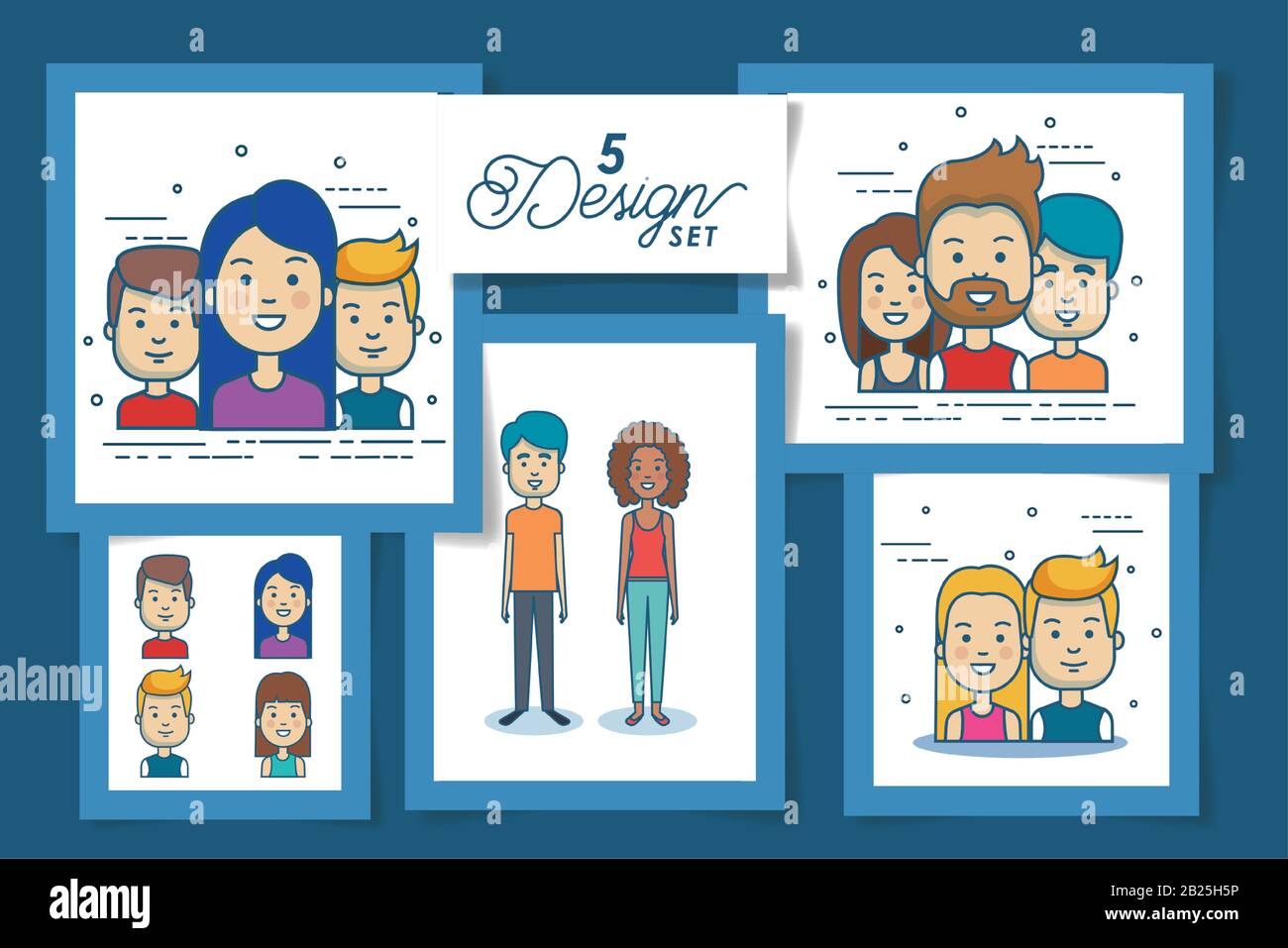 Five persons Stock Vector Images - Alamy