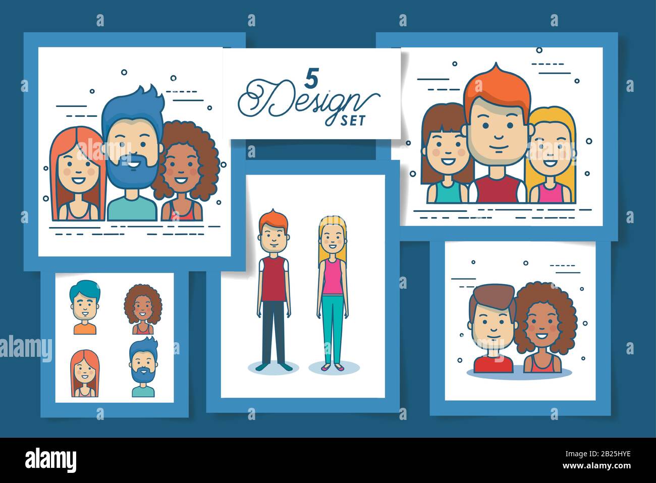 five designs of young people Stock Vector Image & Art - Alamy
