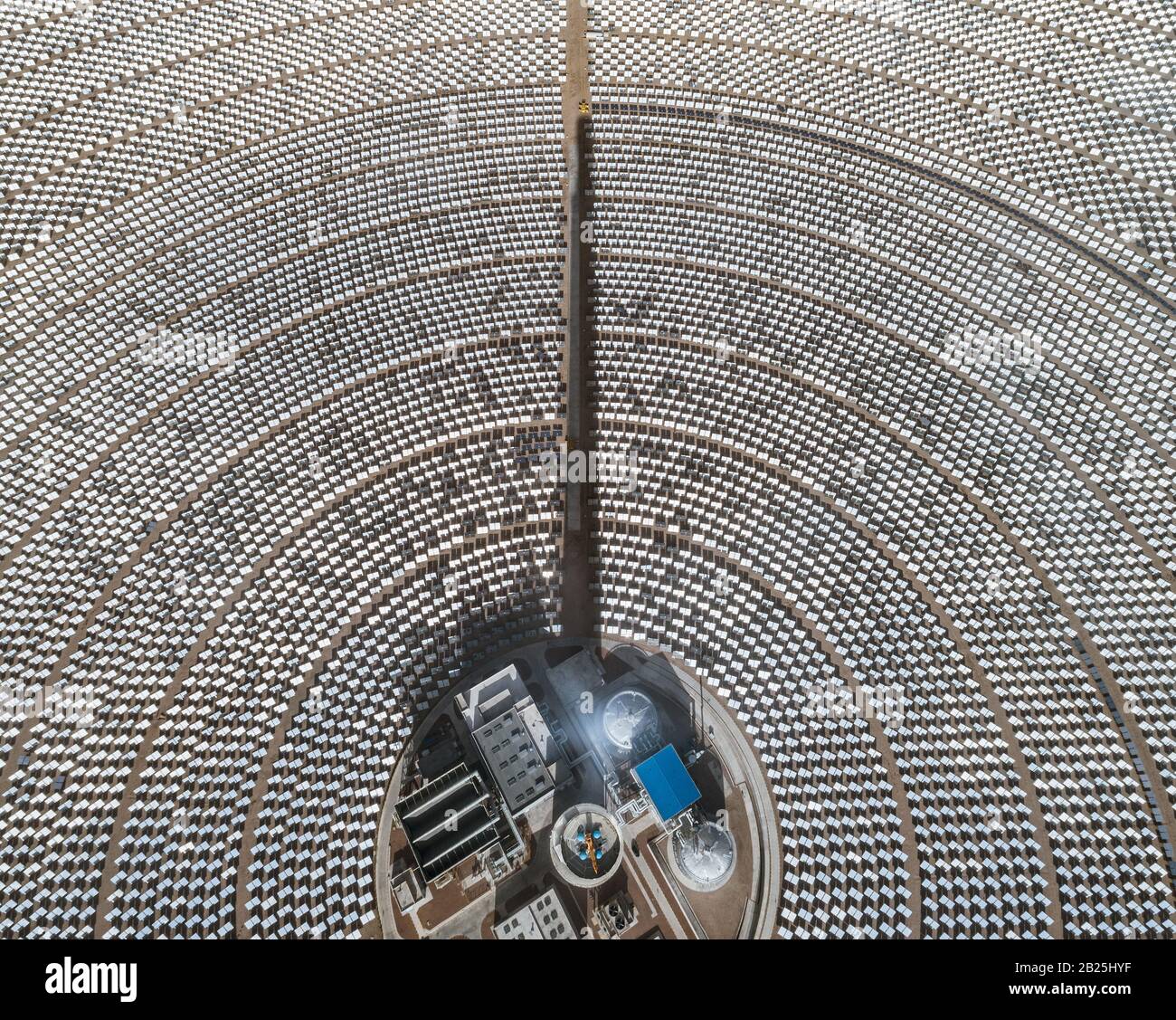 Aerial view of solar thermal plant Stock Photo - Alamy