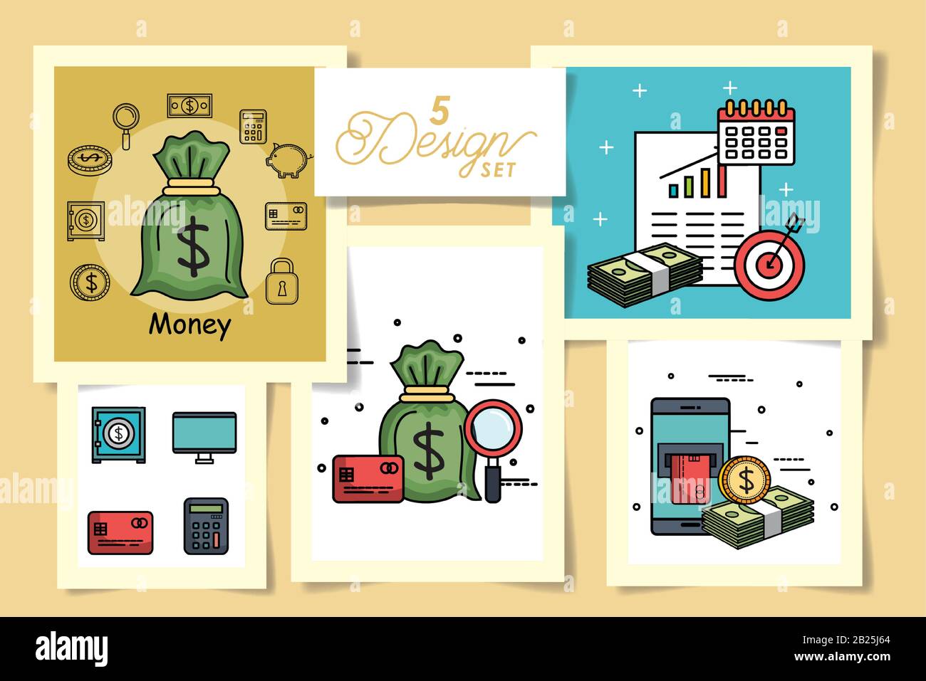 five designs of money icons Stock Vector Image & Art - Alamy