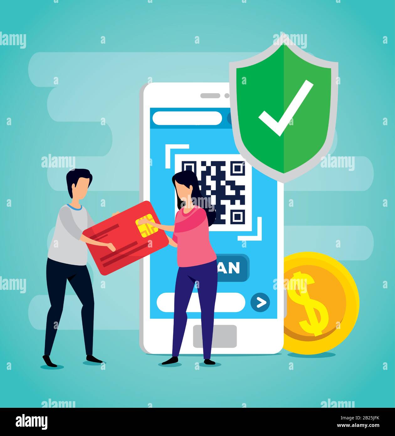 Lady scan qr code hi-res stock photography and images - Alamy