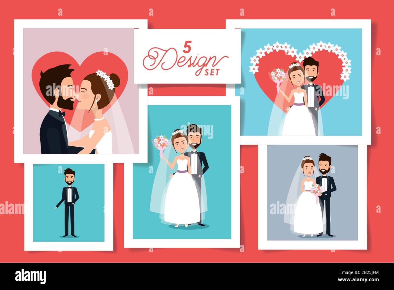 five designs of couples married Stock Vector Image & Art - Alamy