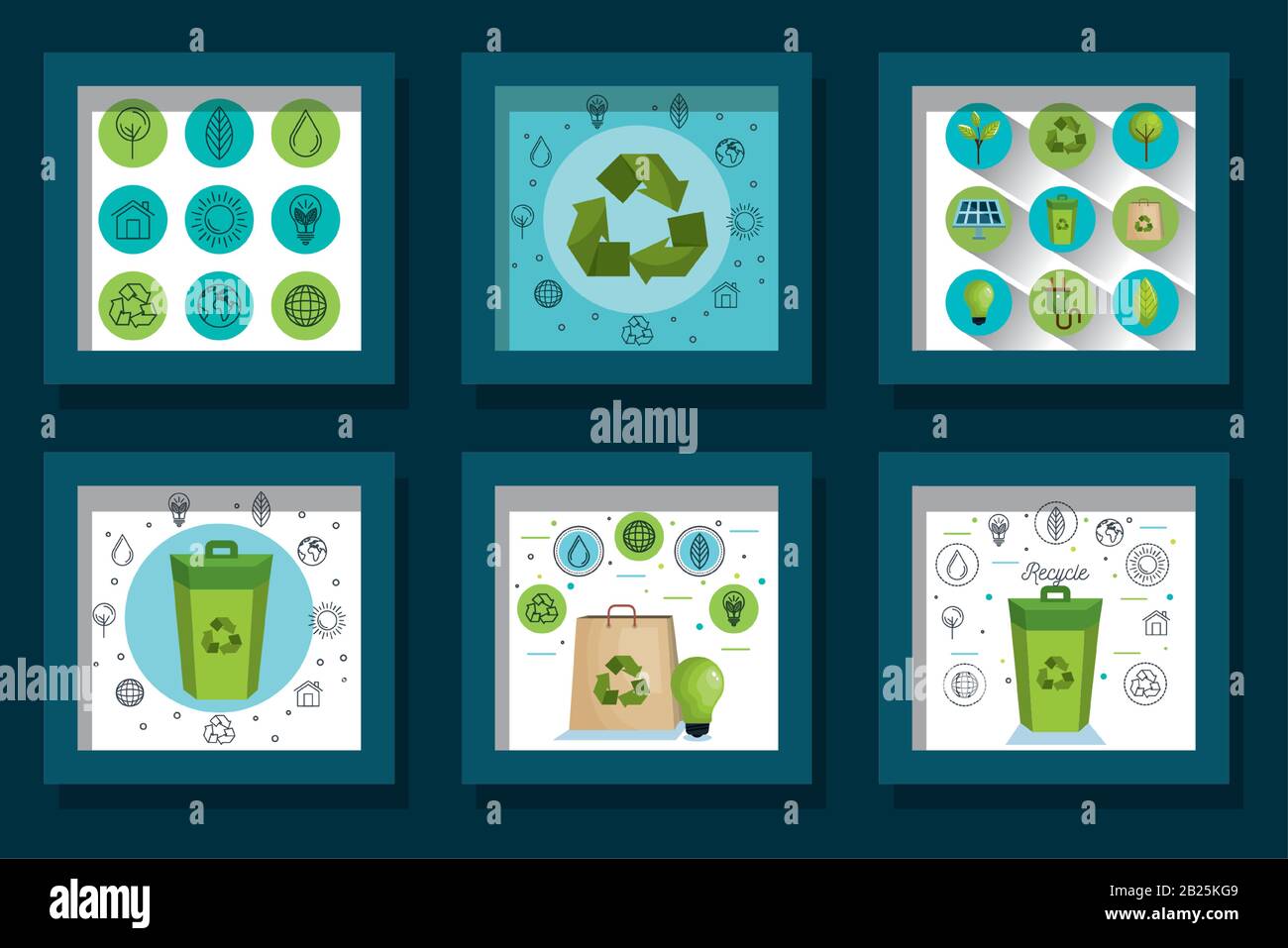 bundle designs of friendly and recycle icons Stock Vector Image & Art ...