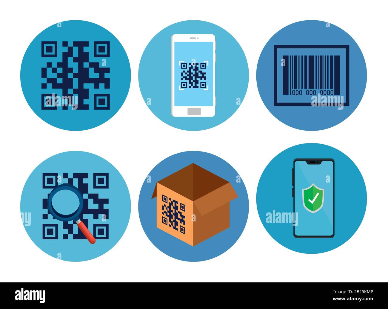 bundle scan code qr set icons Stock Vector Image & Art - Alamy