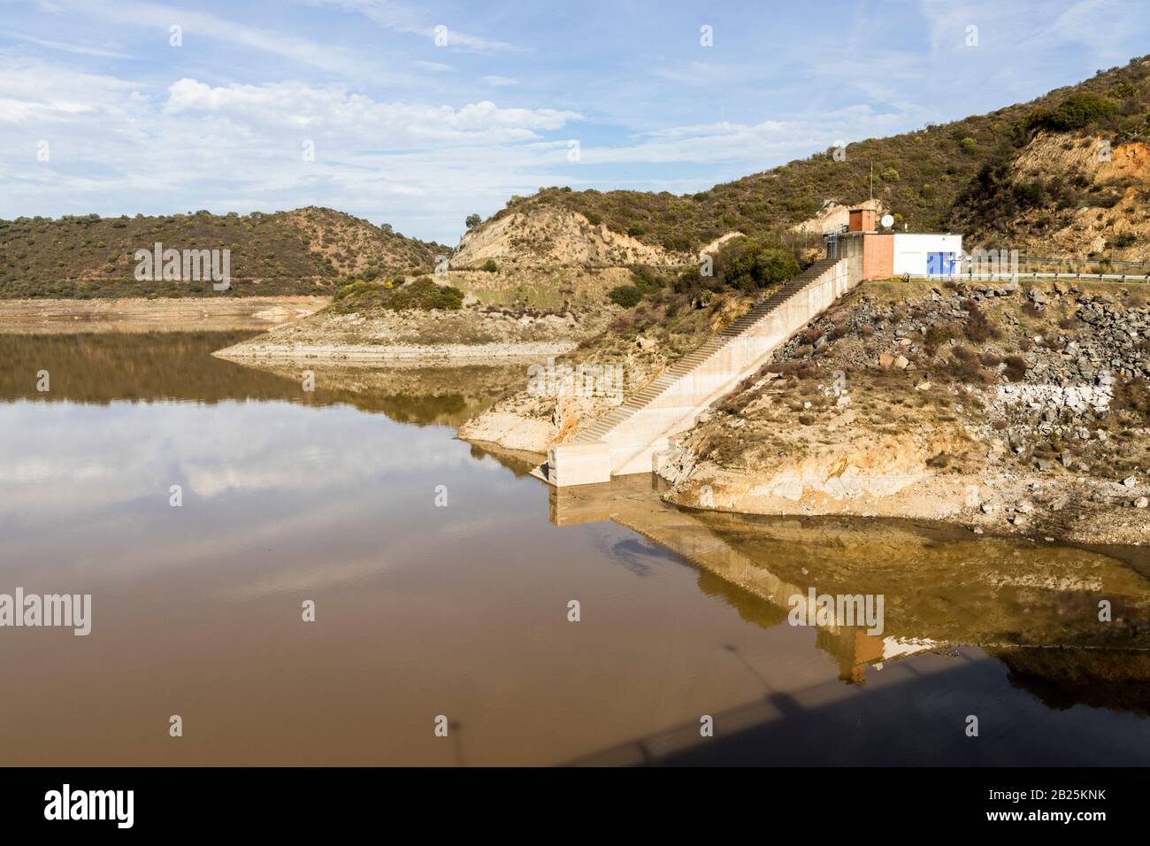 Lora del Rio, Spain. The dam and reservoir of Jose Toran, a water ...