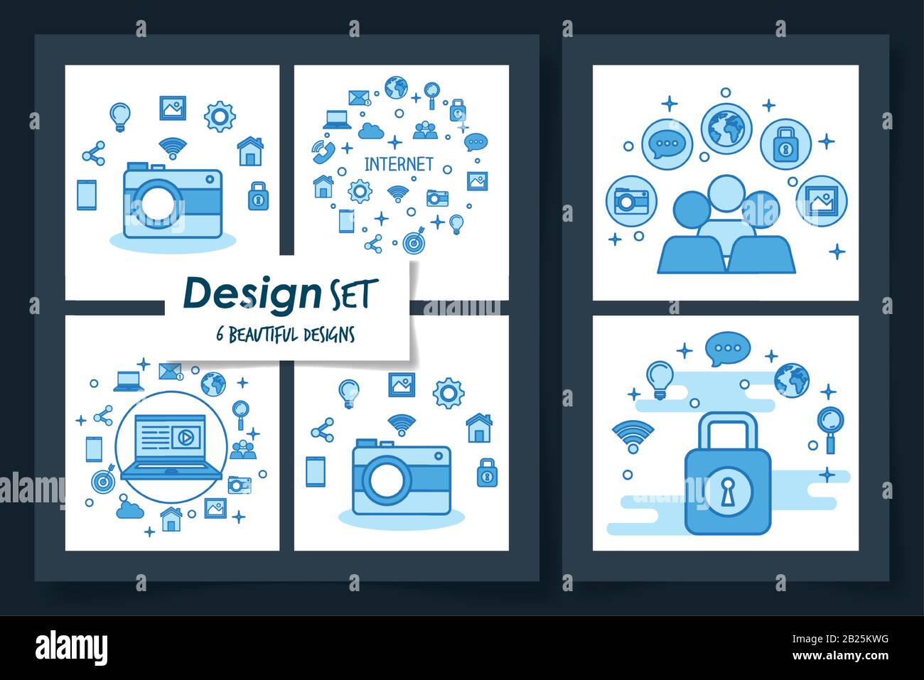 six designs set of internet icons Stock Vector Image & Art - Alamy