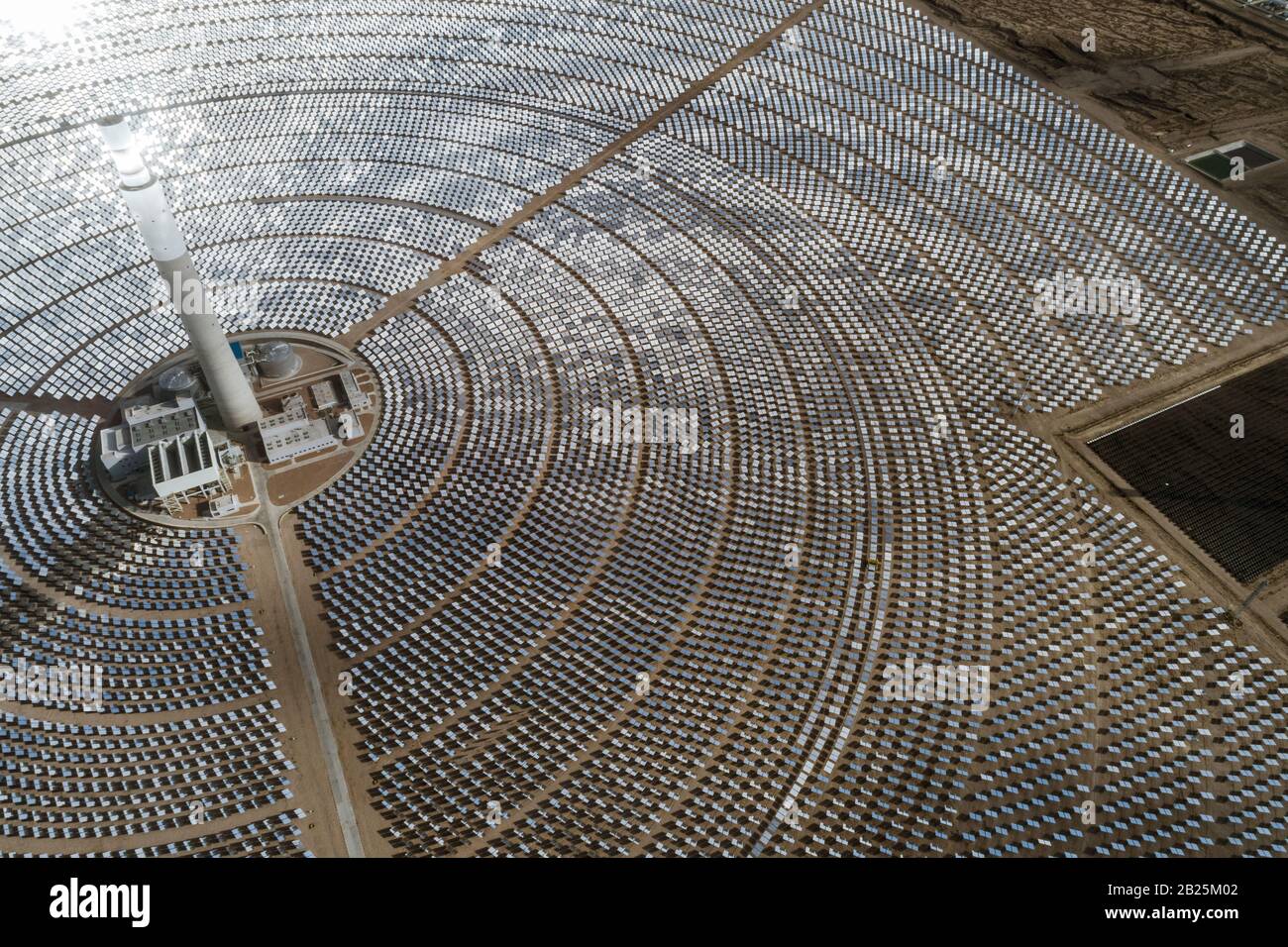 Aerial view of solar thermal plant Stock Photo - Alamy