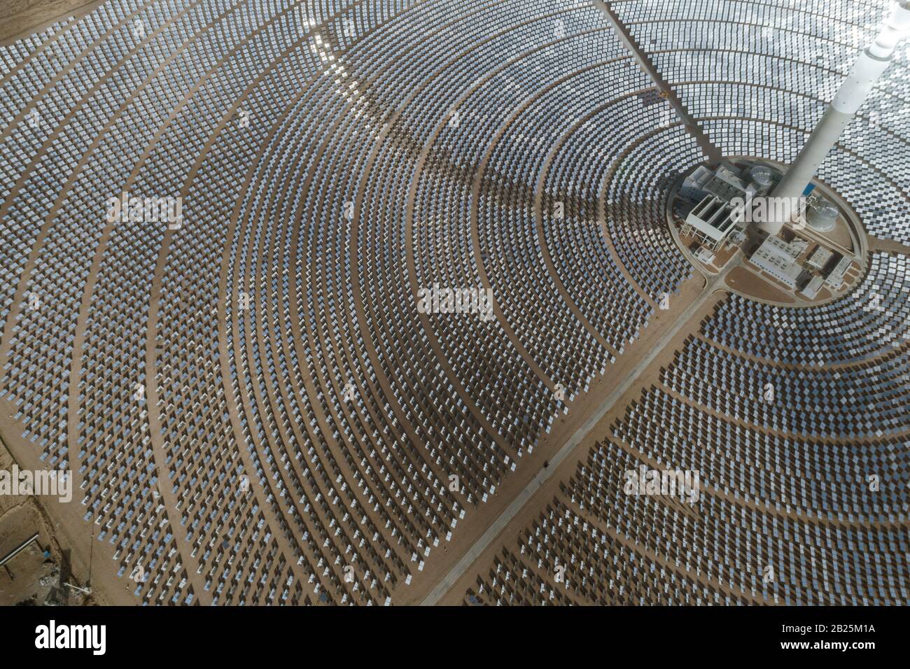 Aerial view of solar thermal plant Stock Photo - Alamy