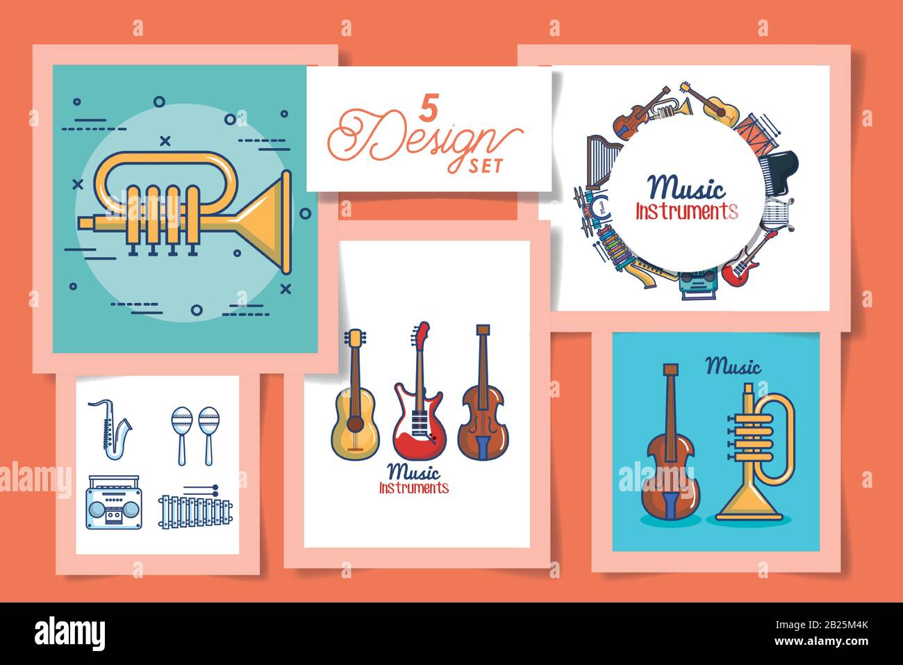 five designs of instruments music icons Stock Vector Image & Art - Alamy