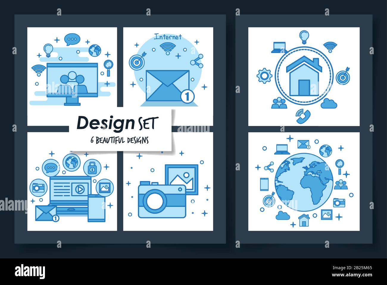 six designs set of internet icons Stock Vector Image & Art - Alamy