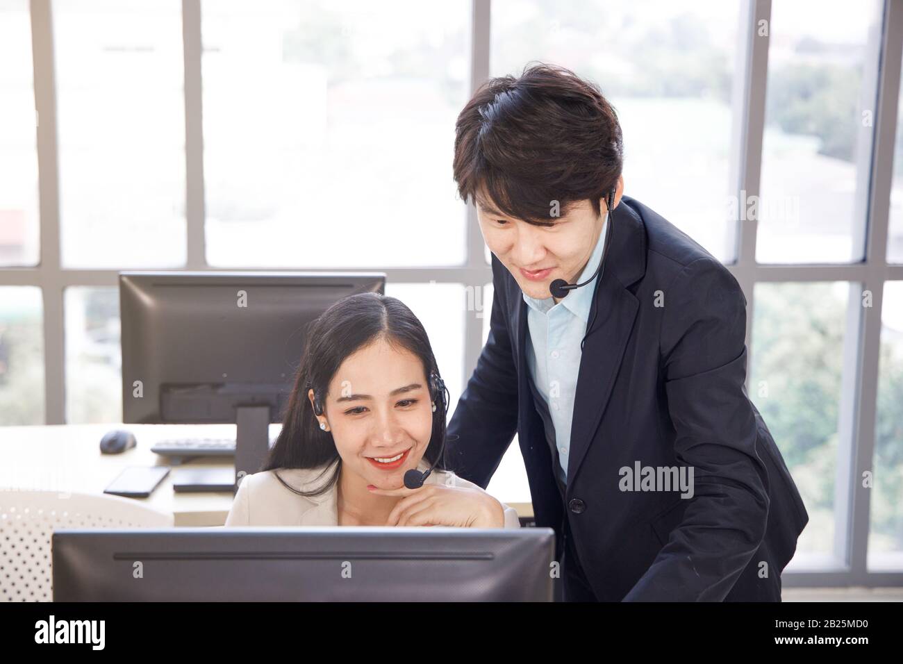 Team collaborate business concept two hi-res stock photography and ...