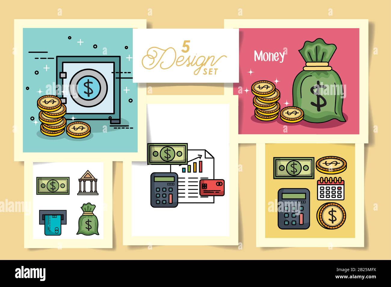 five designs of money icons Stock Vector Image & Art - Alamy