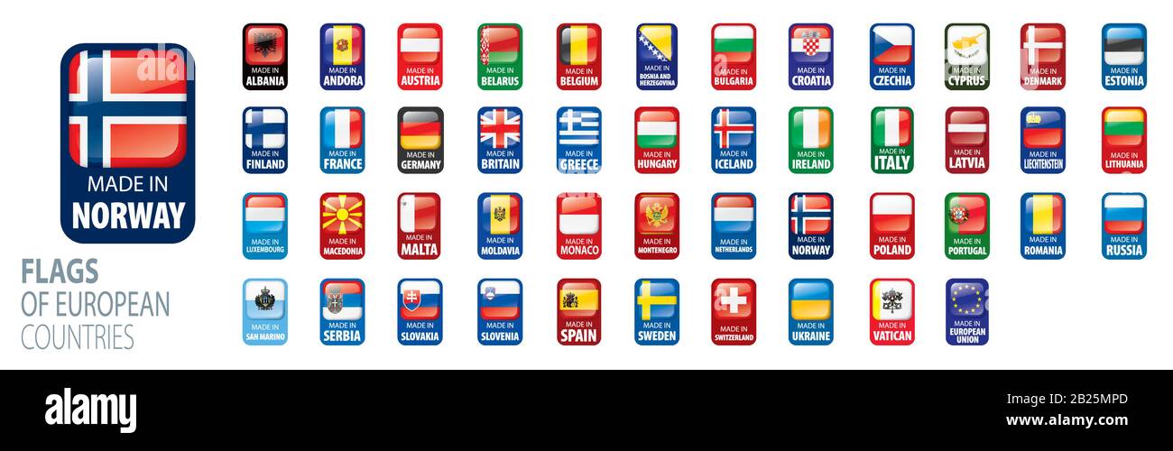 Set of flags of Europe. Vector illustration Stock Vector Image & Art ...