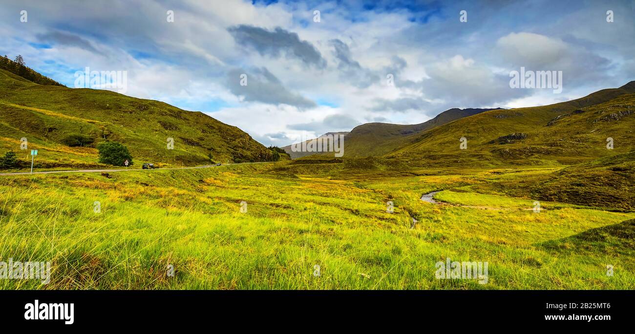 Beautiful scenic landscape of Scotland nature. Panoramic photo Stock ...