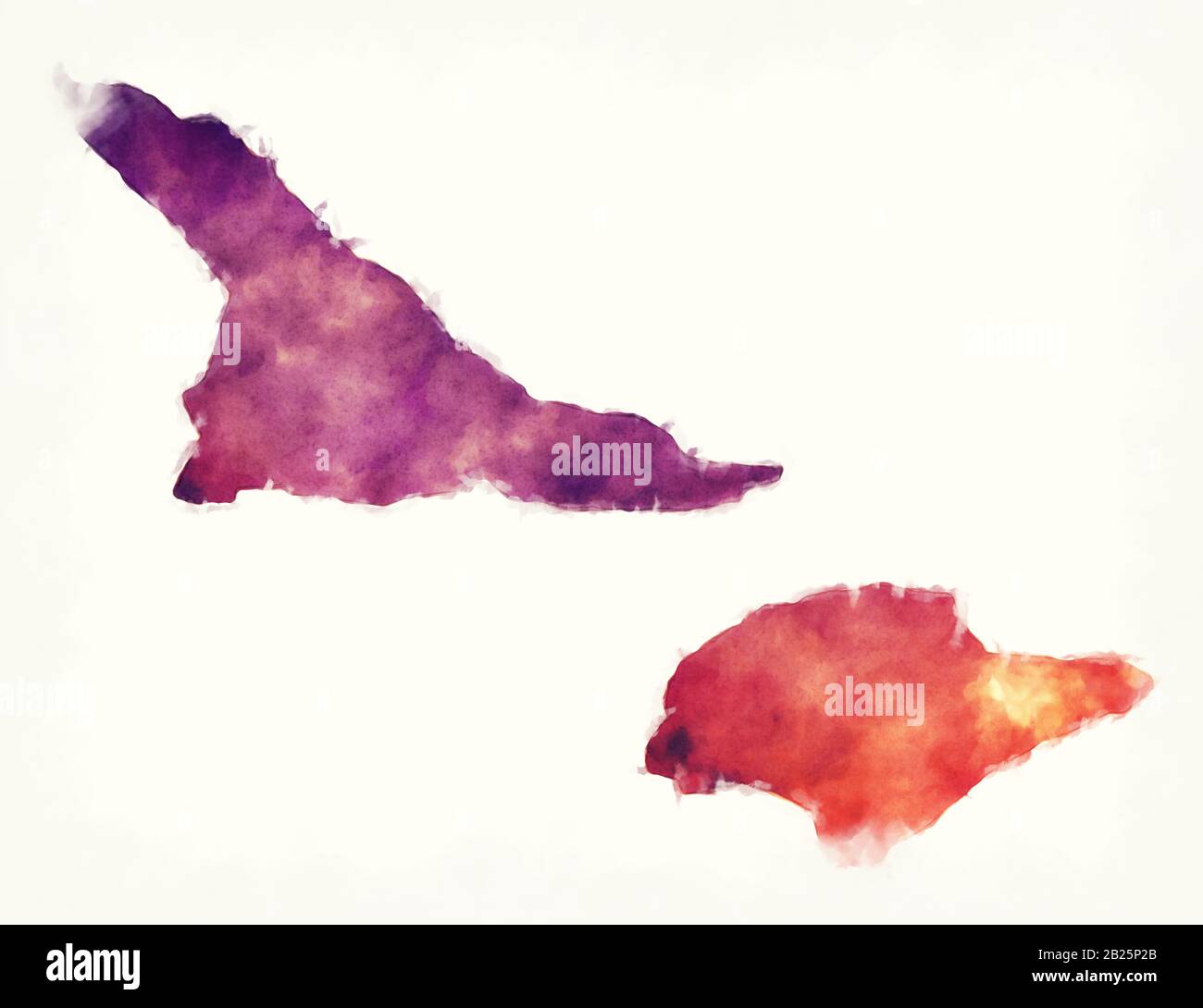 Alo district watercolor map of Wallis and Futuna Stock Photo - Alamy