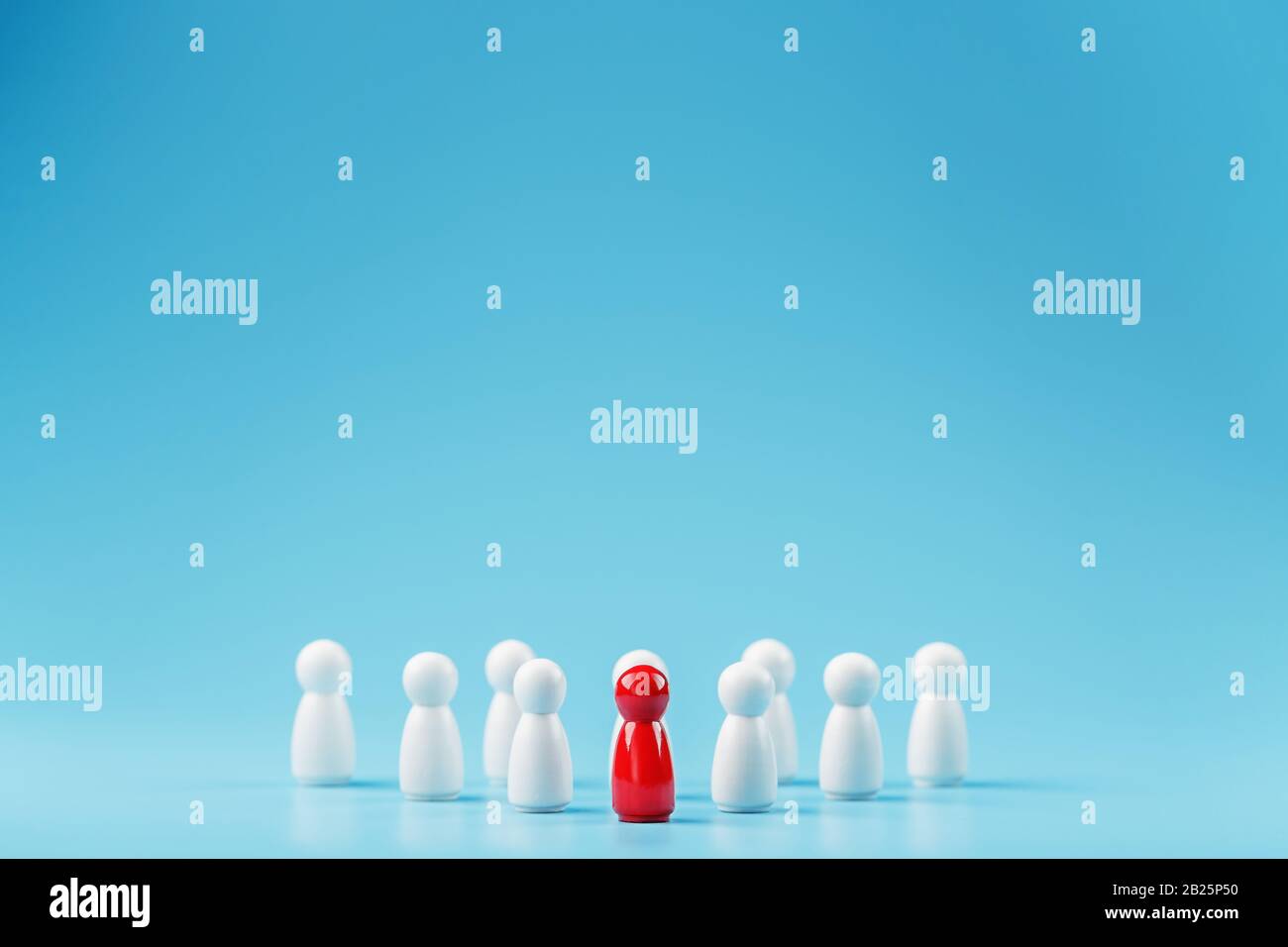 The leader in red leads a group of white employees to victory, HR ...