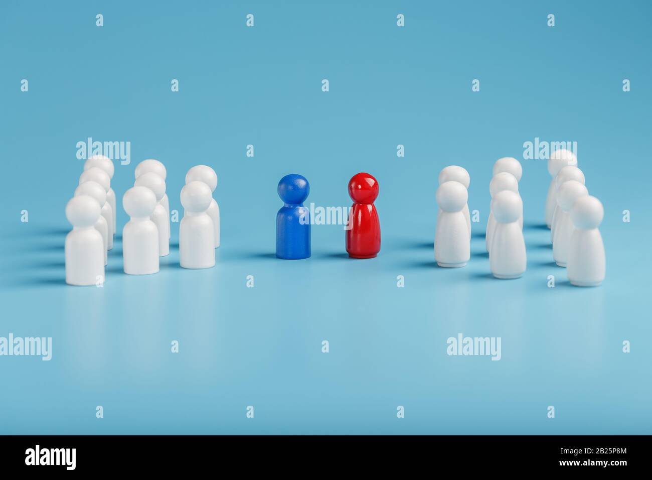 The conflict between two companies and a business, the rivalry of ...