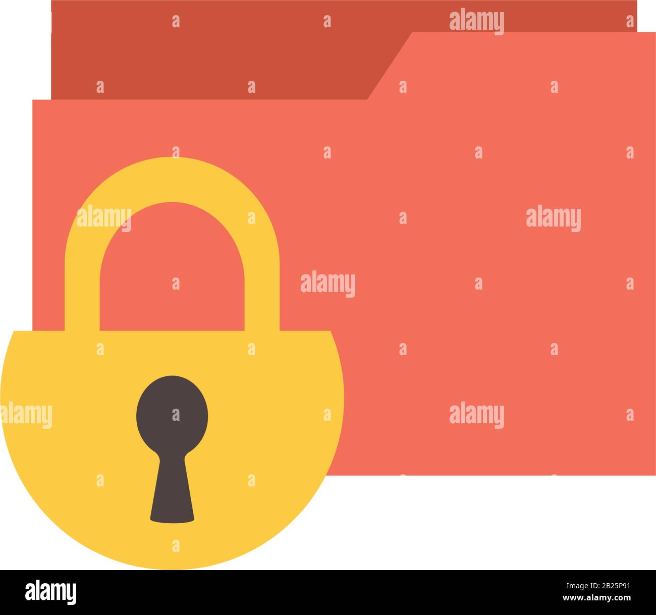 Isolated padlock and file flat style icon vector design Stock Vector ...