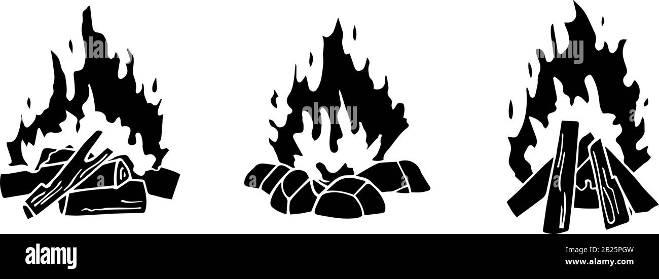 Bonfire Vector Black And White