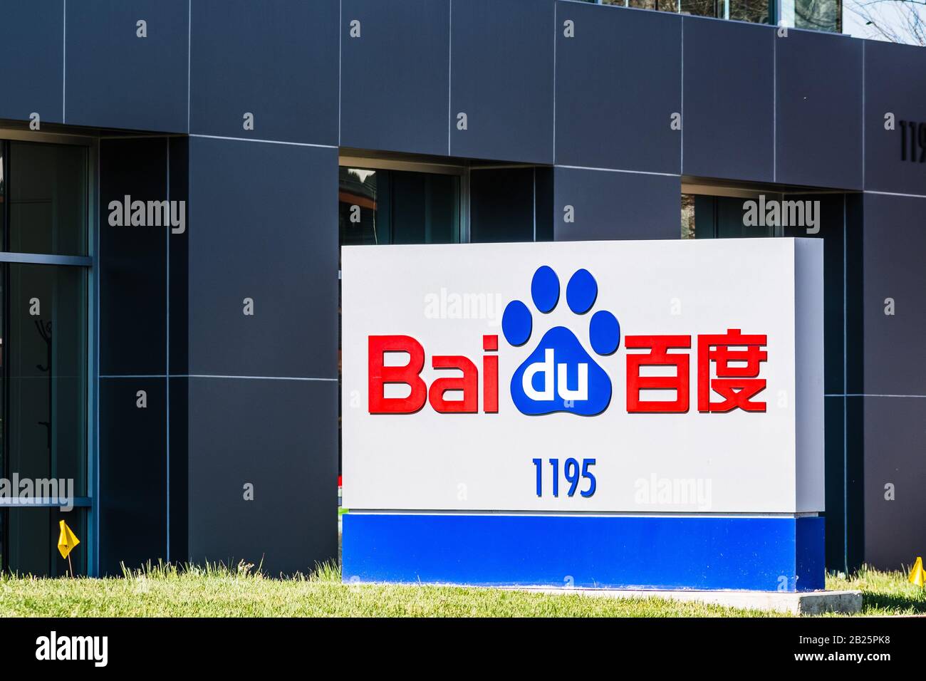 Feb 24, 2020 Sunnyvale / CA / USA - Close up of Baidu logo at their ...