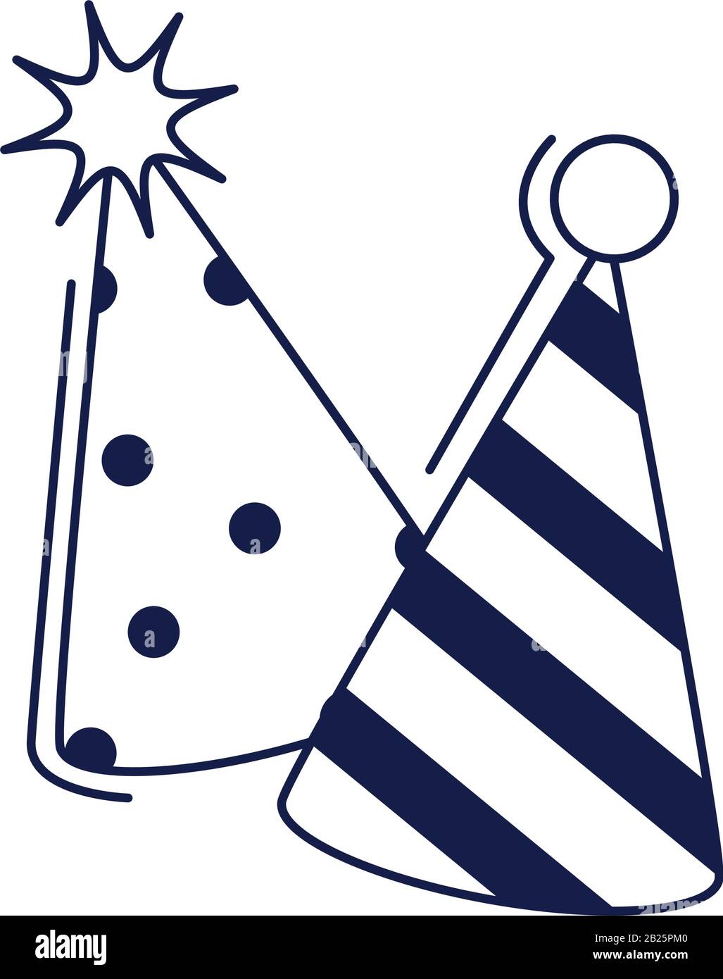 happy birthday, party hats accessory decoration celebration vector ...