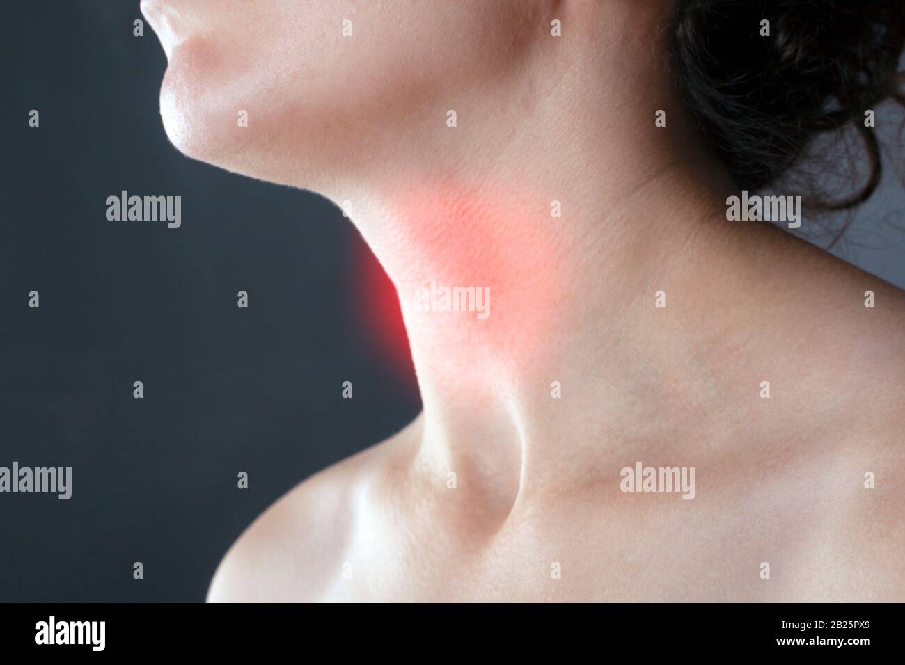 sore throat allergy flu cold angina. inflamed lymph nodes Stock Photo ...