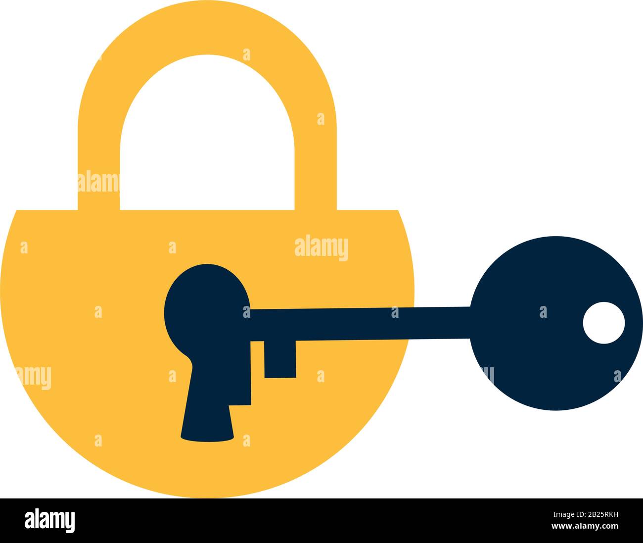 Isolated padlock with key flat style icon vector design Stock Vector ...