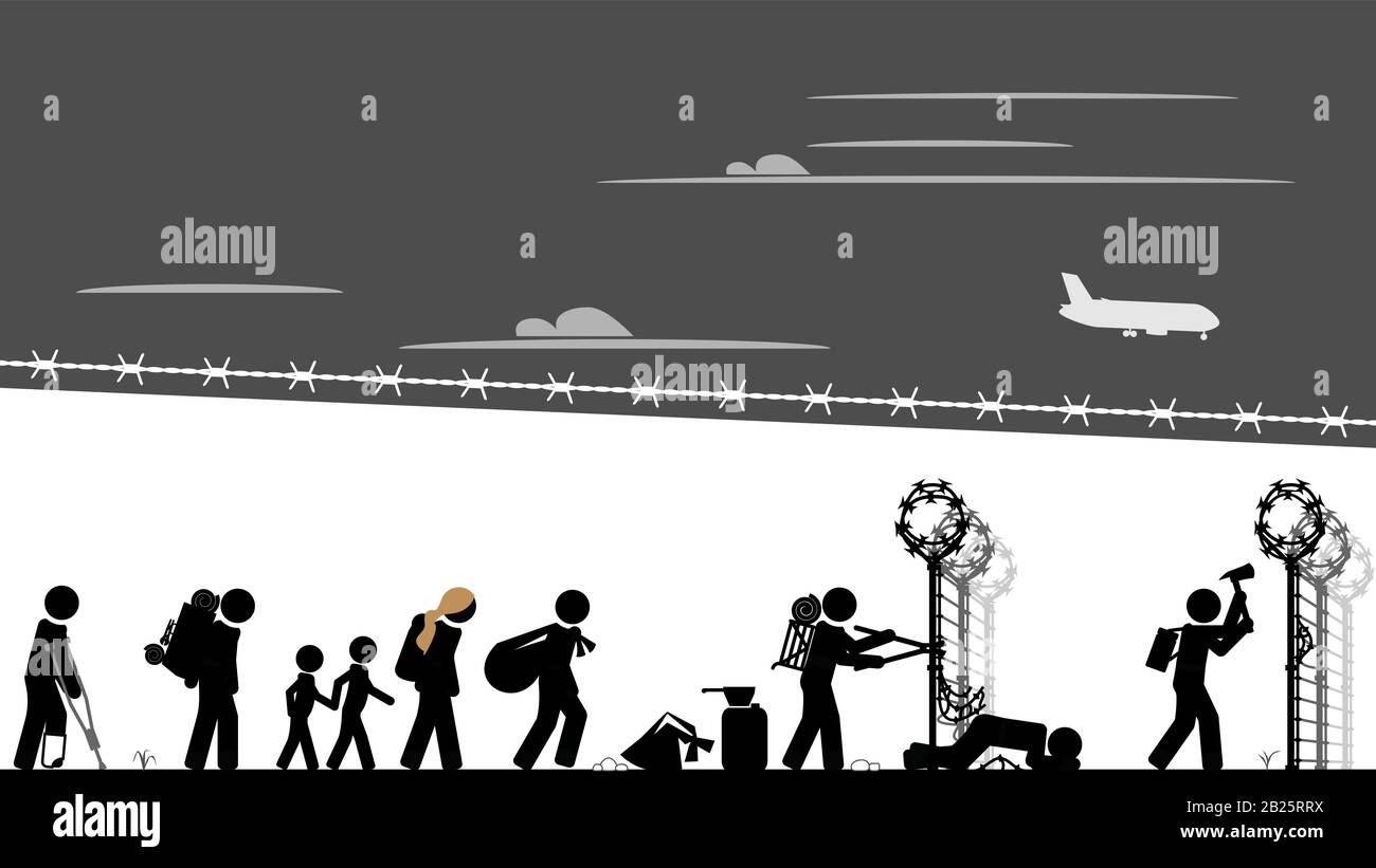 Migrant children Stock Vector Images - Alamy