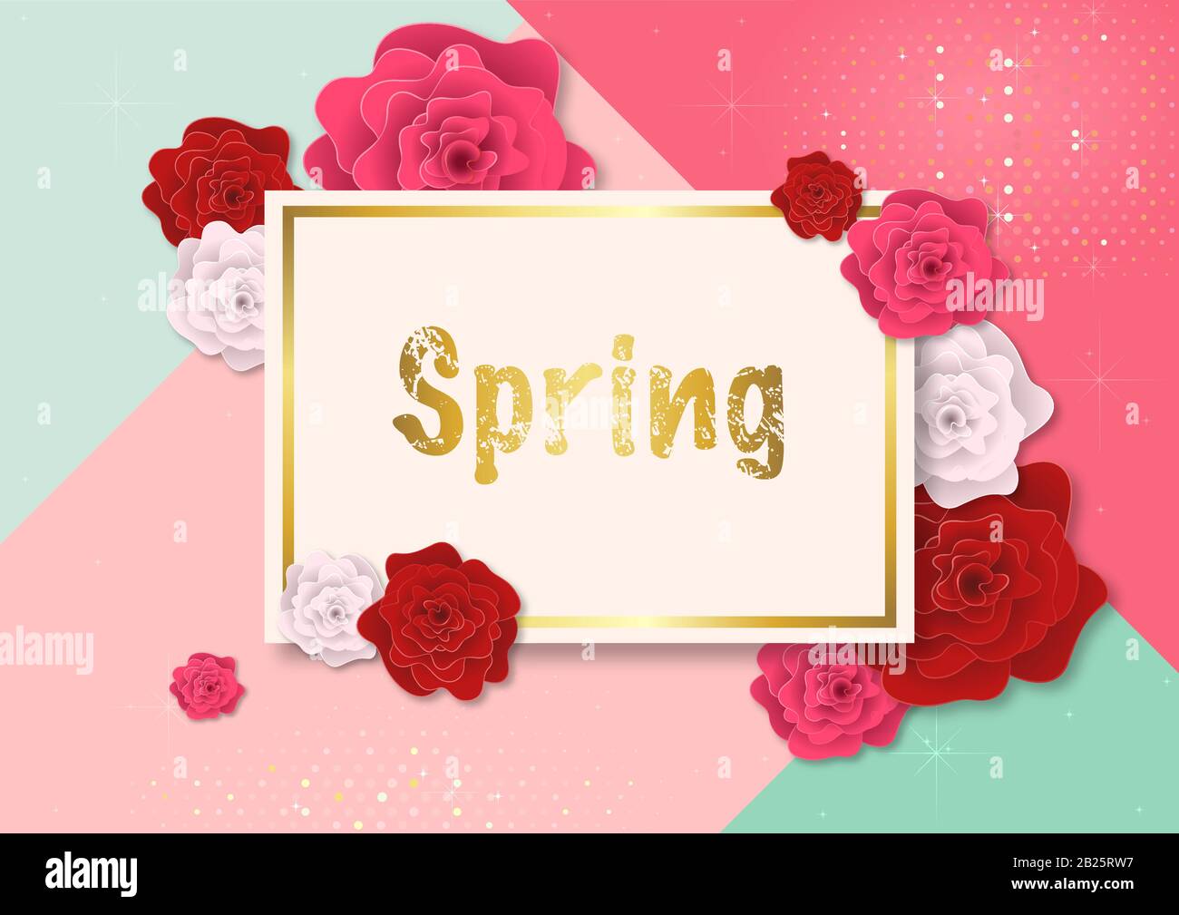 Spring Background with Beautiful Colorful Roses Stock Vector Image ...
