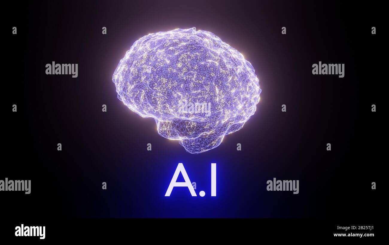 3d artificial intelligence human brain Stock Photo - Alamy