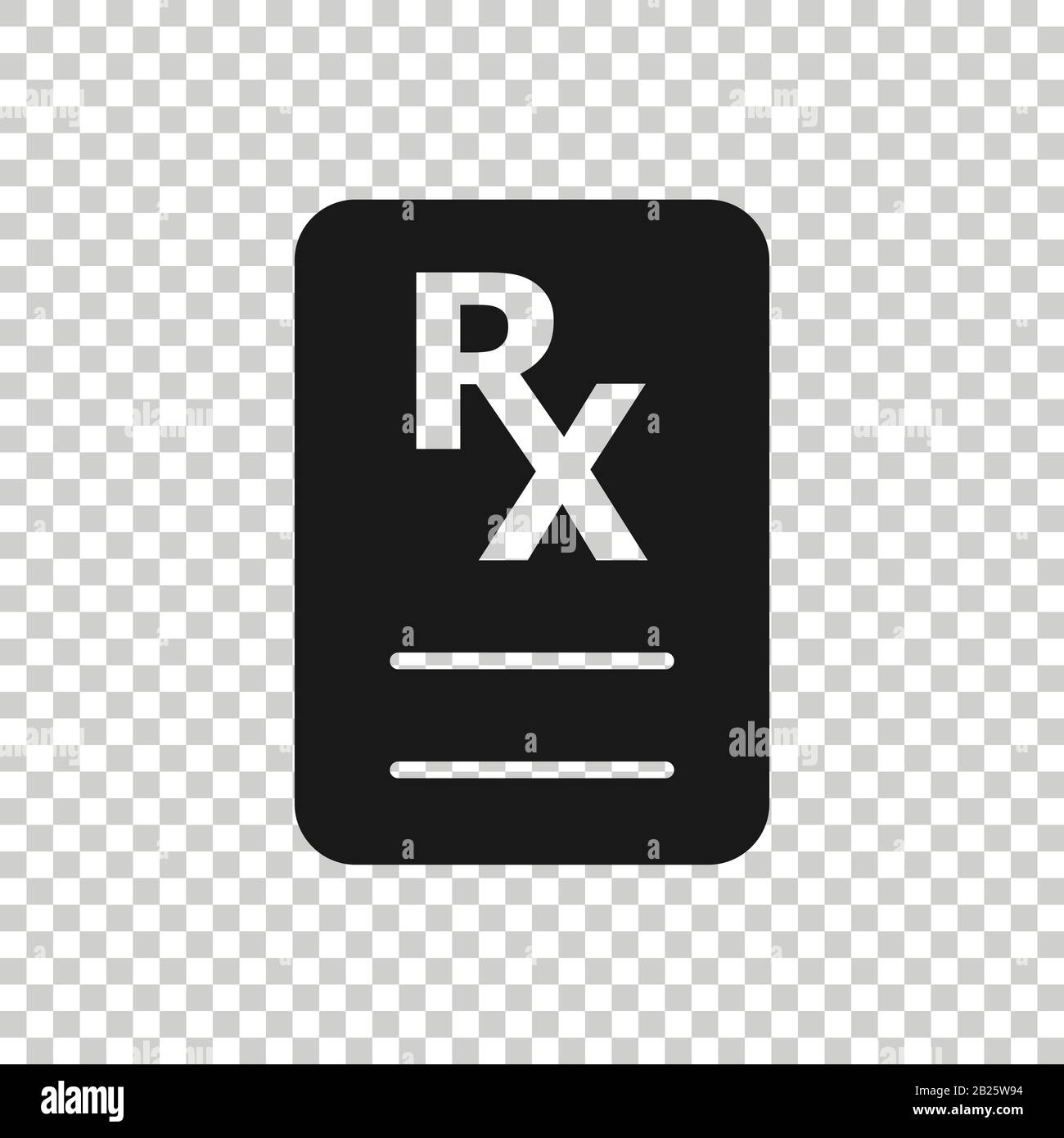 Prescription icon in flat style. Rx document vector illustration on ...