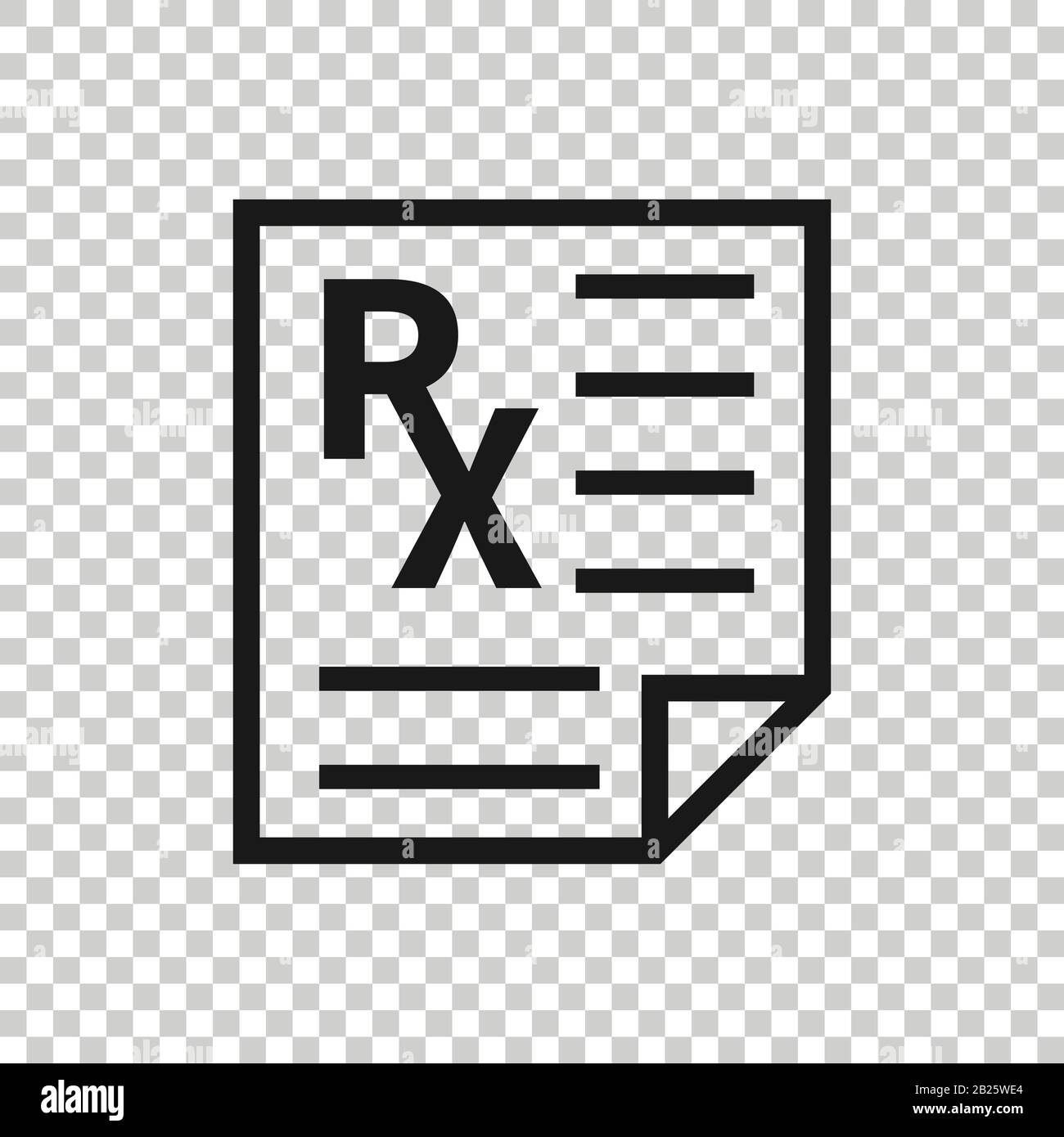 Prescription icon in flat style. Rx document vector illustration on ...