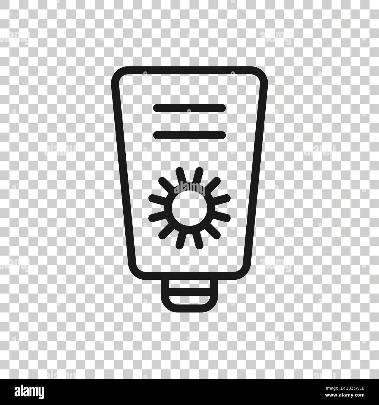 Sun protection icon in flat style. Sunblock cream vector illustration ...