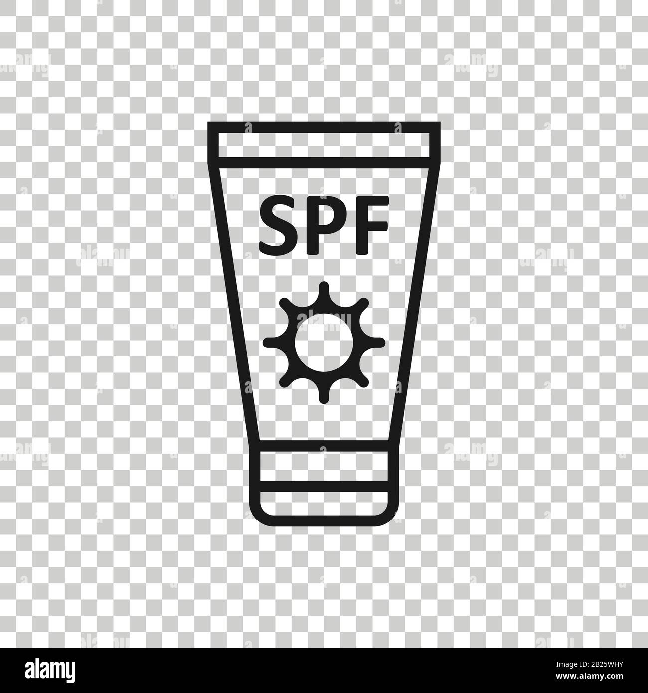 Sun protection icon in flat style. Sunblock cream vector illustration ...