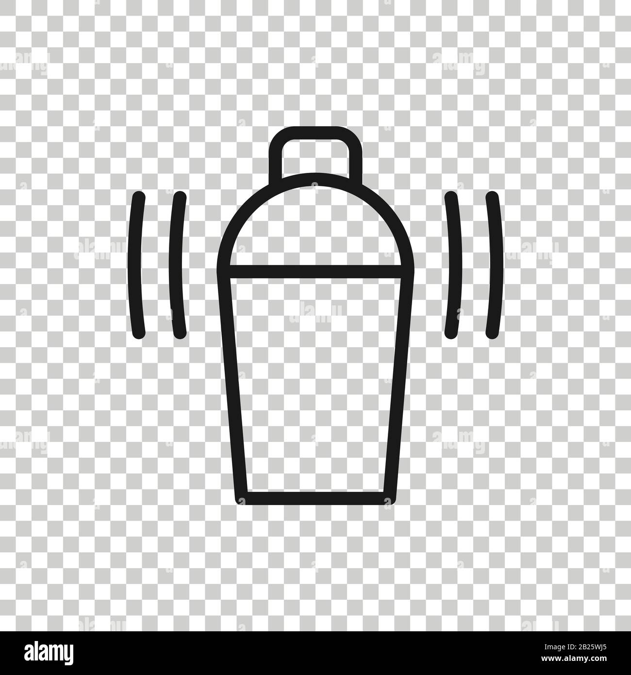 Shaker cocktail icon in flat style. Alcohol bottle vector illustration ...