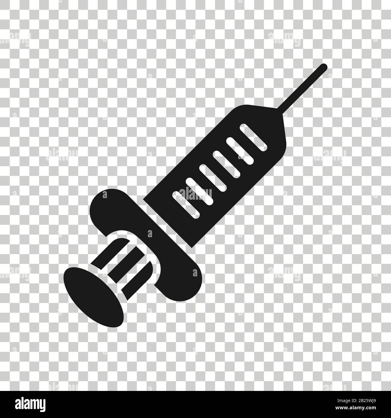 Syringe icon in flat style. Inject needle vector illustration on white ...
