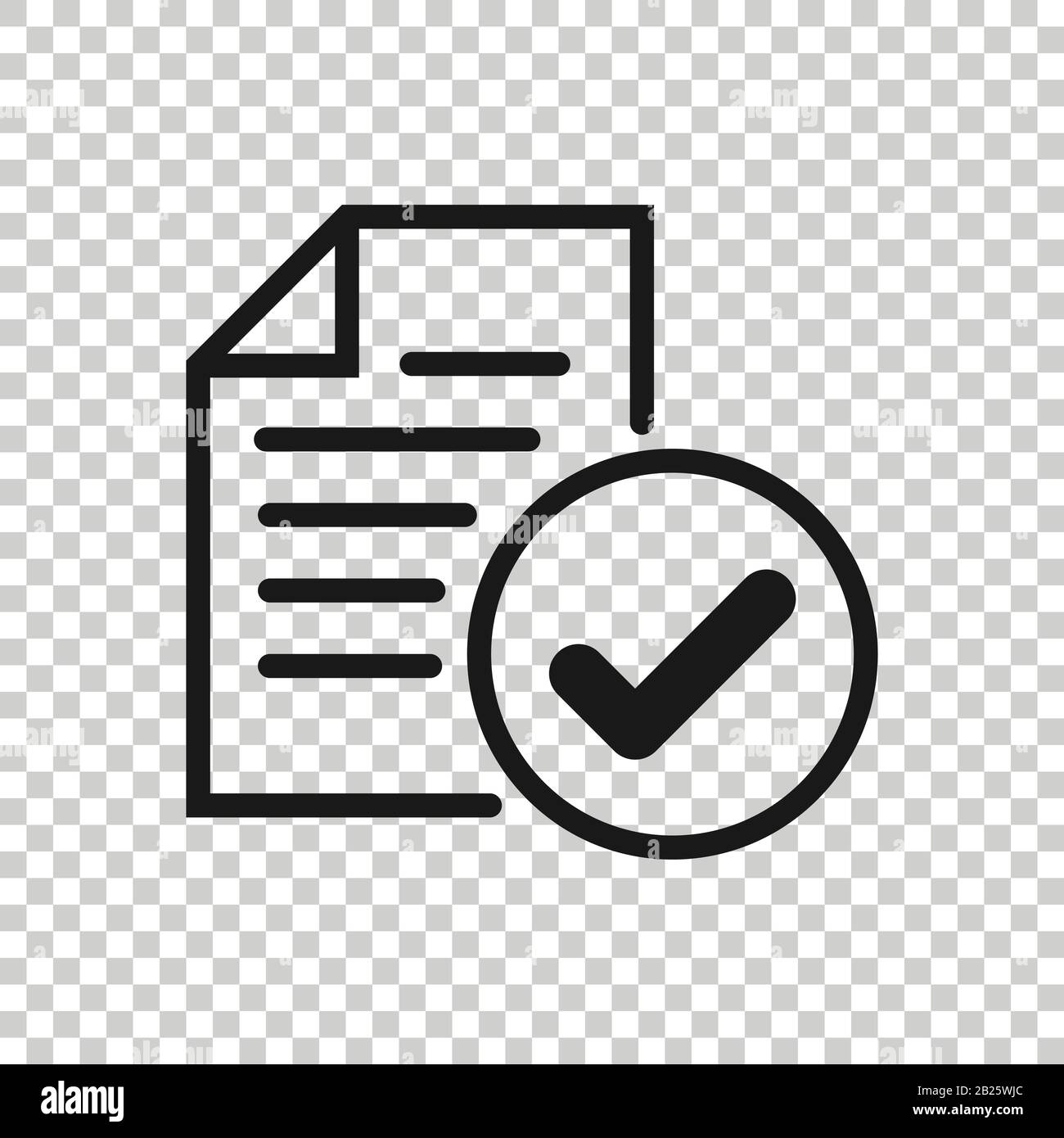 Approved document icon in flat style. Authorize vector illustration on ...